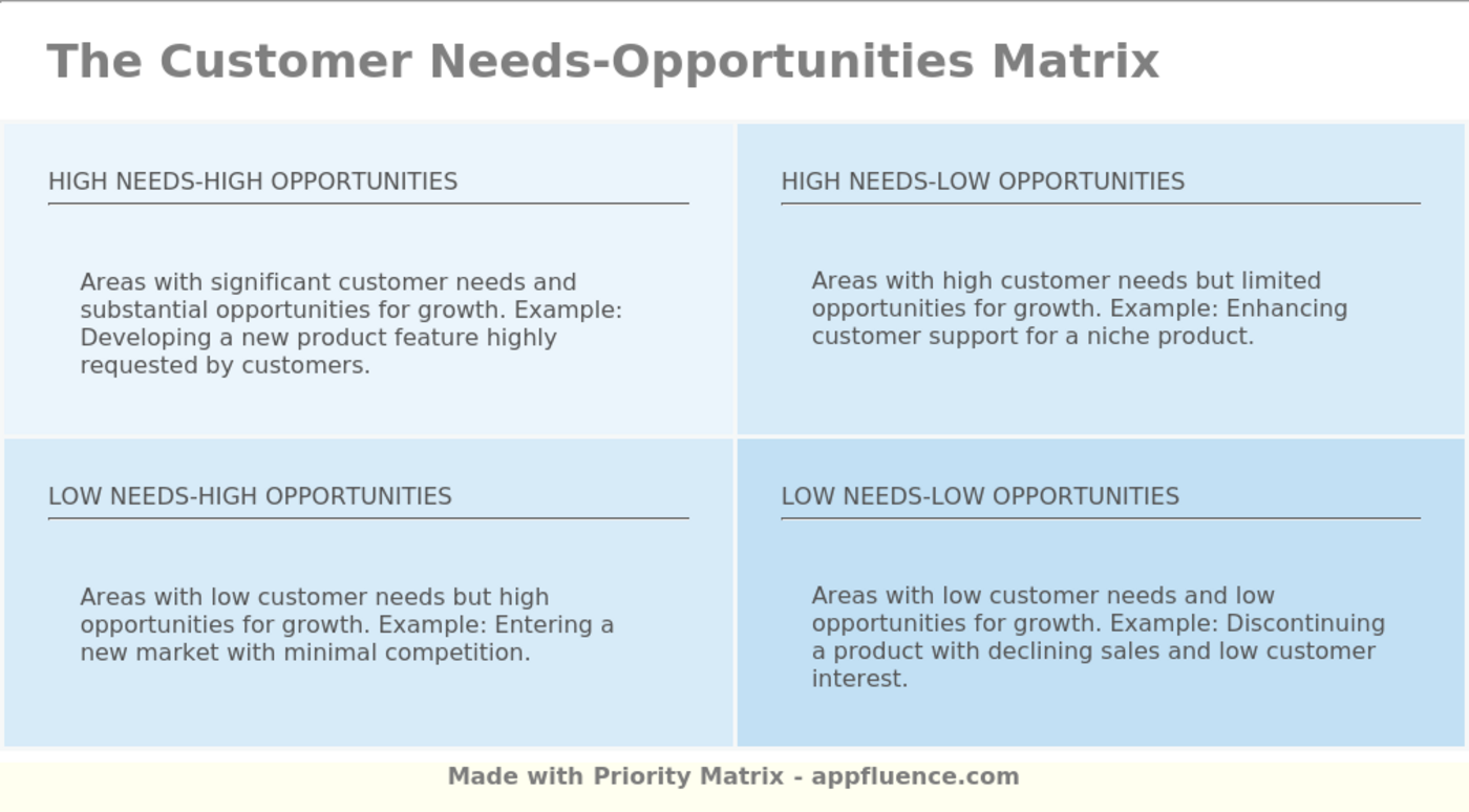 Customer Needs-Opportunities Matrix [Free download]