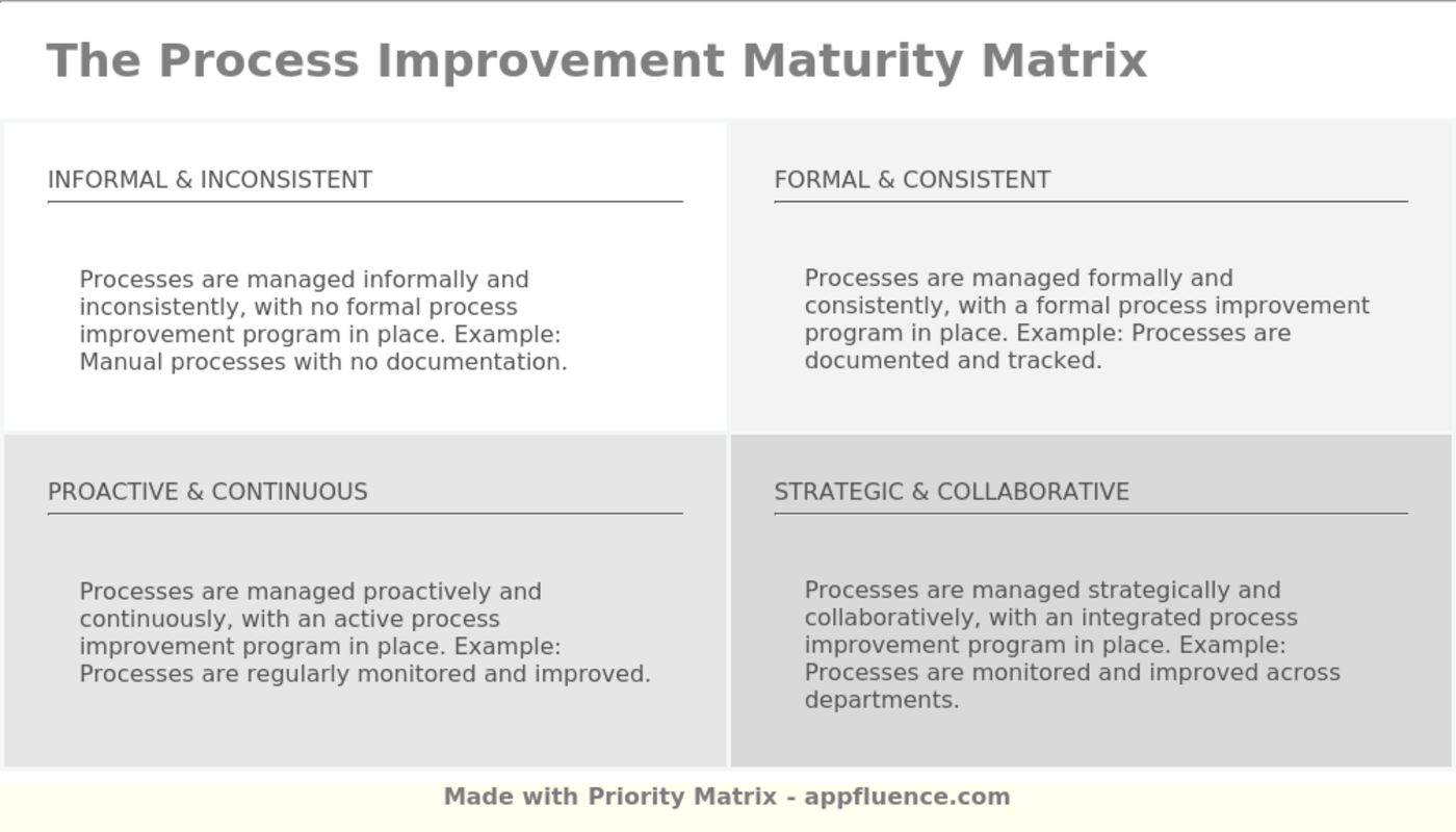 Process Improvement Maturity Matrix [Free download]