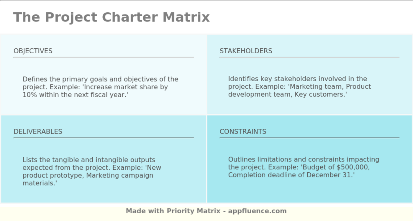 Project Charter Matrix [Free download]